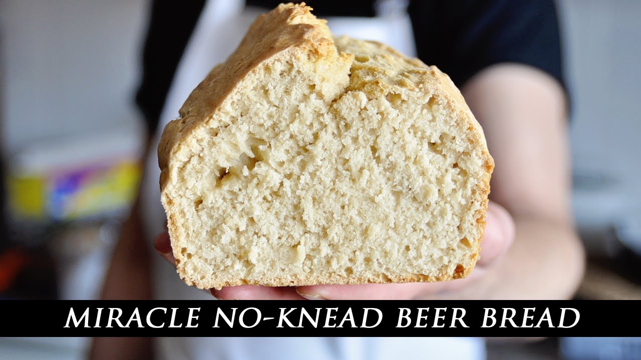 No-knead homemade beer bread with a soft texture and rich flavor