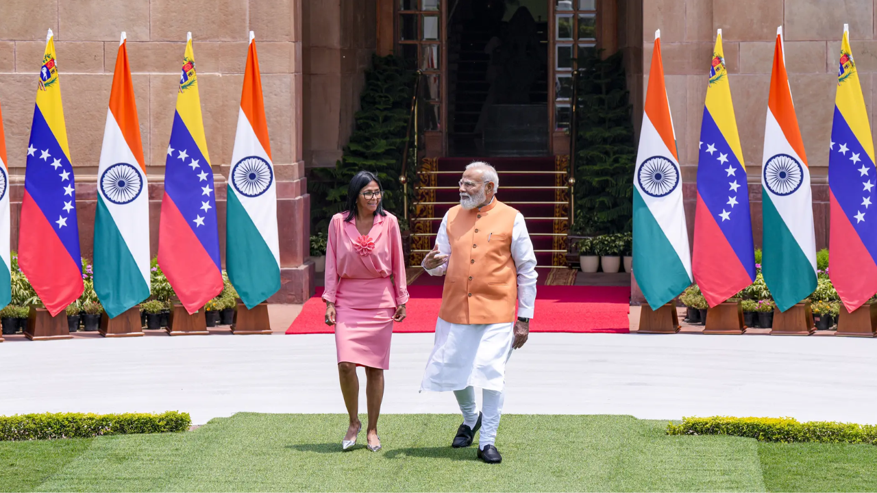 PM Modi meets Venezuela's acting president Delcy Rodriguez as India ...