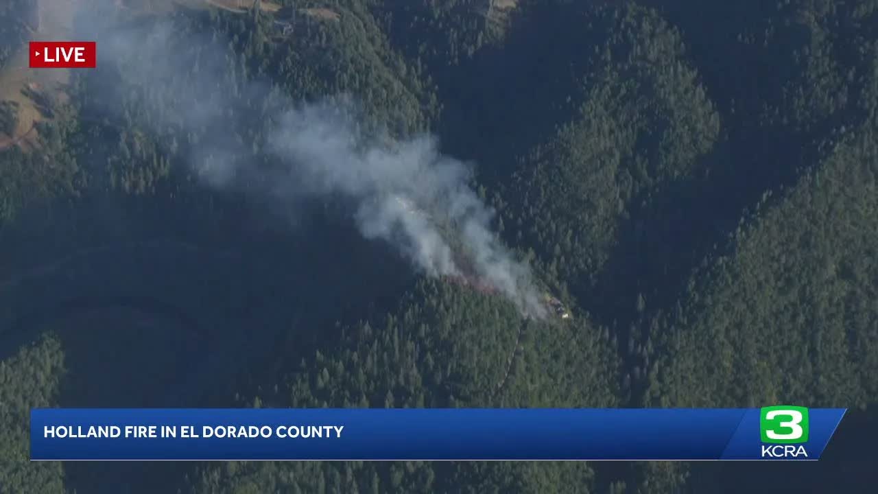 Holland fire rages in El Dorado County