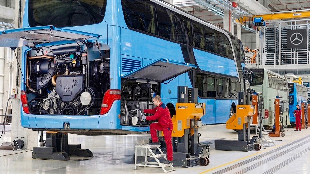 Inside billion $ factory building massive Mercedes-Benz luxury buses ...