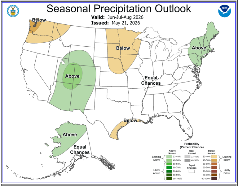 NOAA maps show summer forecast for Ohio