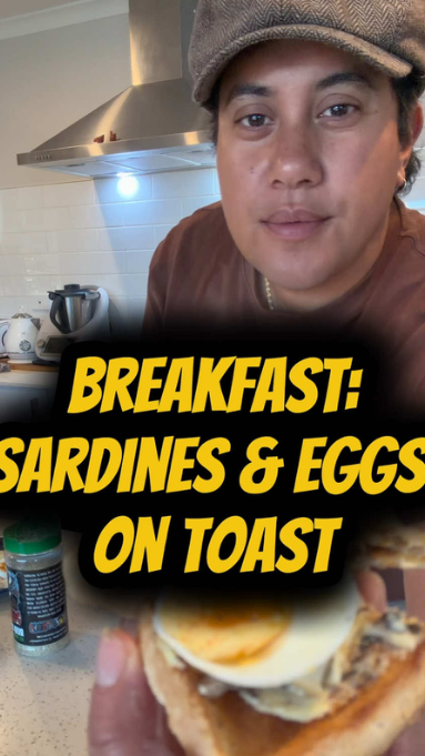 High protein sardine and eggs breakfast recipe