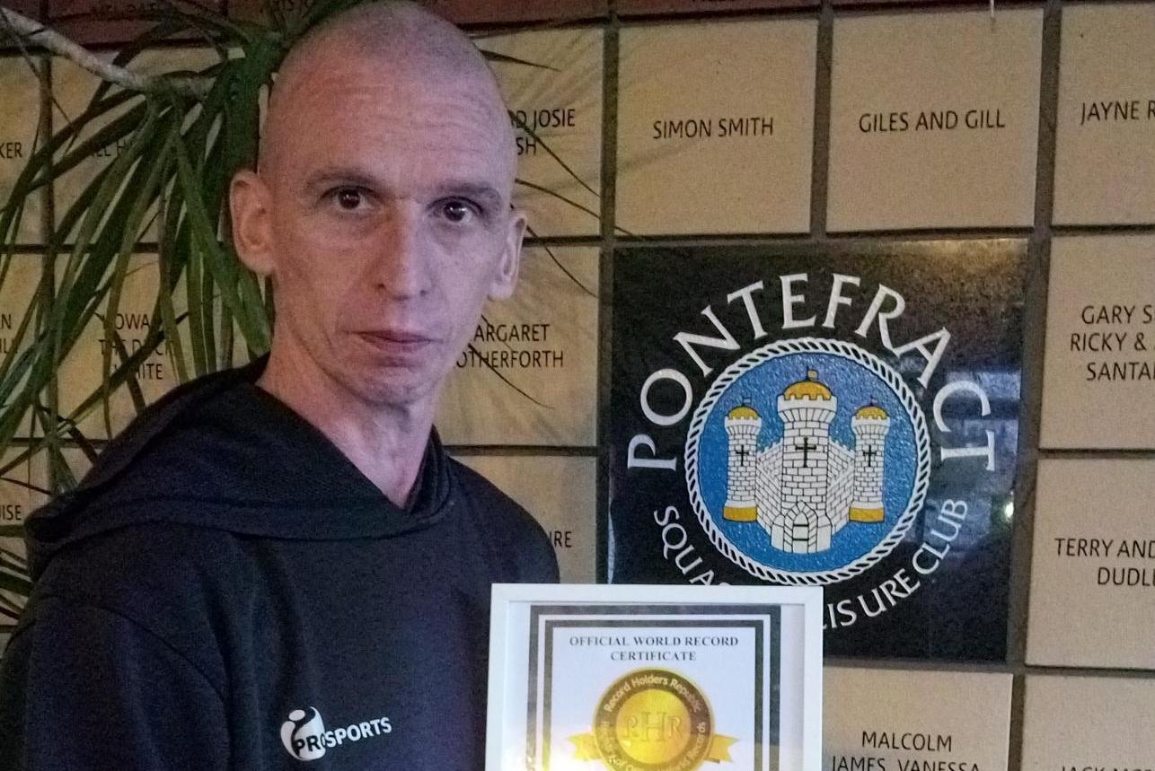 Pontefract Squash Club trainer Mark Vallint sets new world record