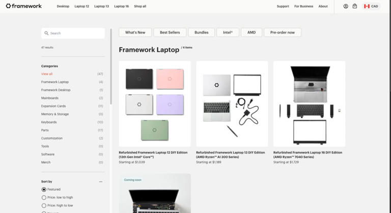 Framework muscle son jeu : une vague de PC reconditionnés pour boucler ...