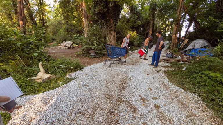 Displaced homeless scatter after Bantz Park encampment clear-out