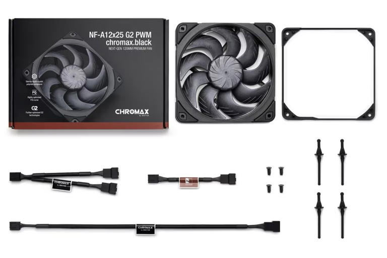 Noctuaの120mmファン「NF-A12x25 G2 PWM」に“chromax.black”モデル