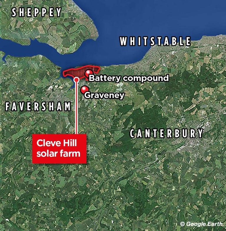 Anger as Cleve Hill Solar Park in Graveney, near Faversham, used ...