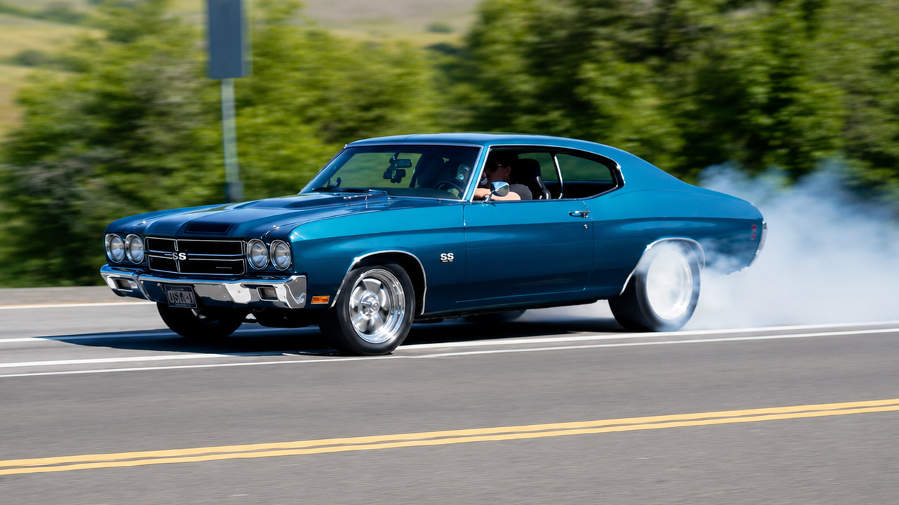 900 HP vintage Chevelle turns violent on the street
