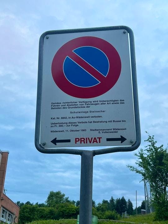 Lehrerparkplatz: Hobbysportlern droht abends 200-Fr.-Busse