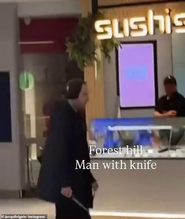 Man with large knife forces terrified shoppers to barricade themselves ...