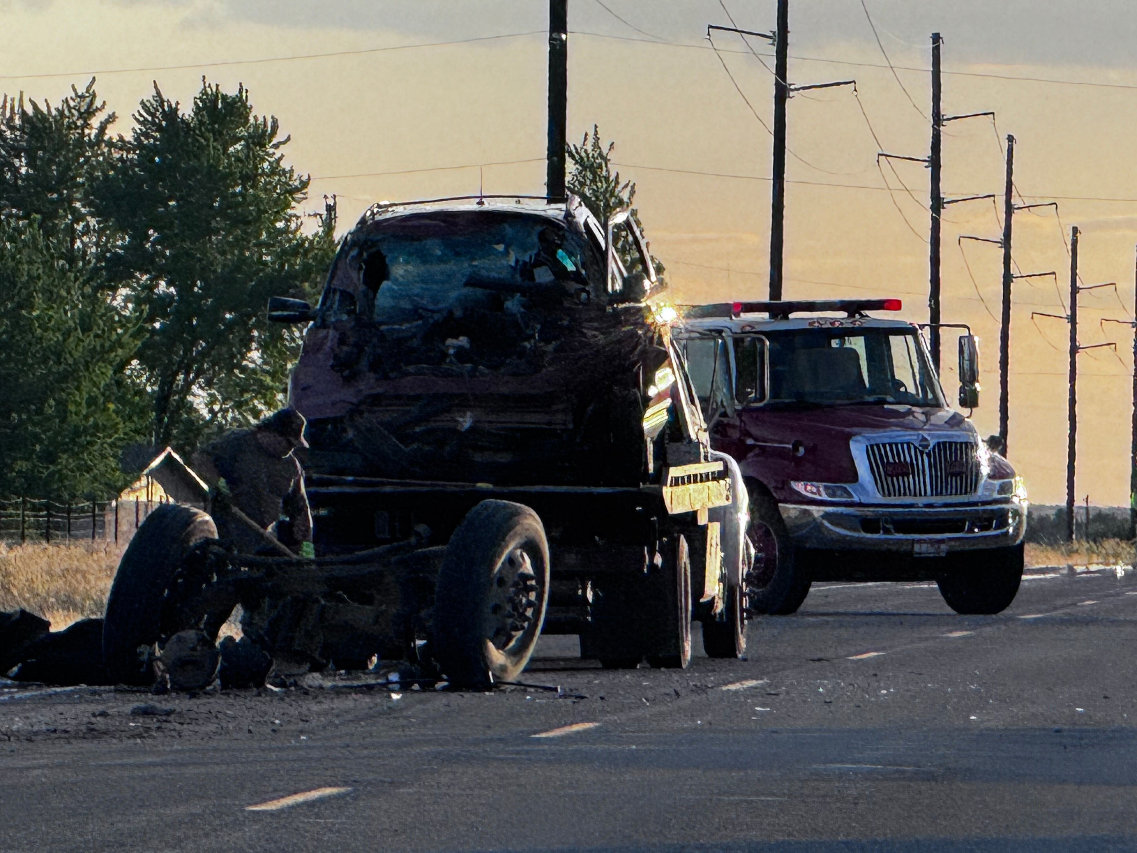 Driver airlifted after crash with semi near Gooding
