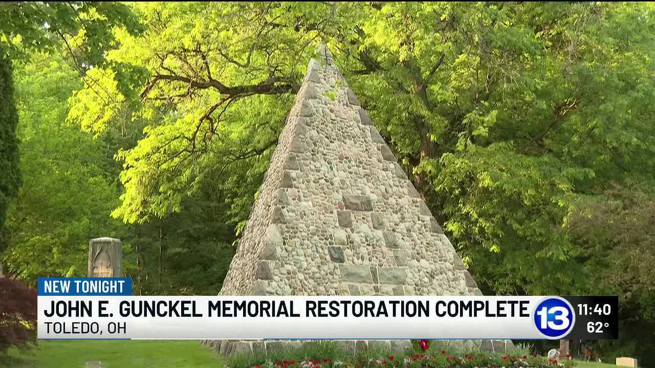 John E Gunckel monument restored at Woodlawn Cemetery