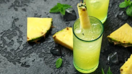 Pineapple pudina cooler with fresh mint for healthy hydration and ...