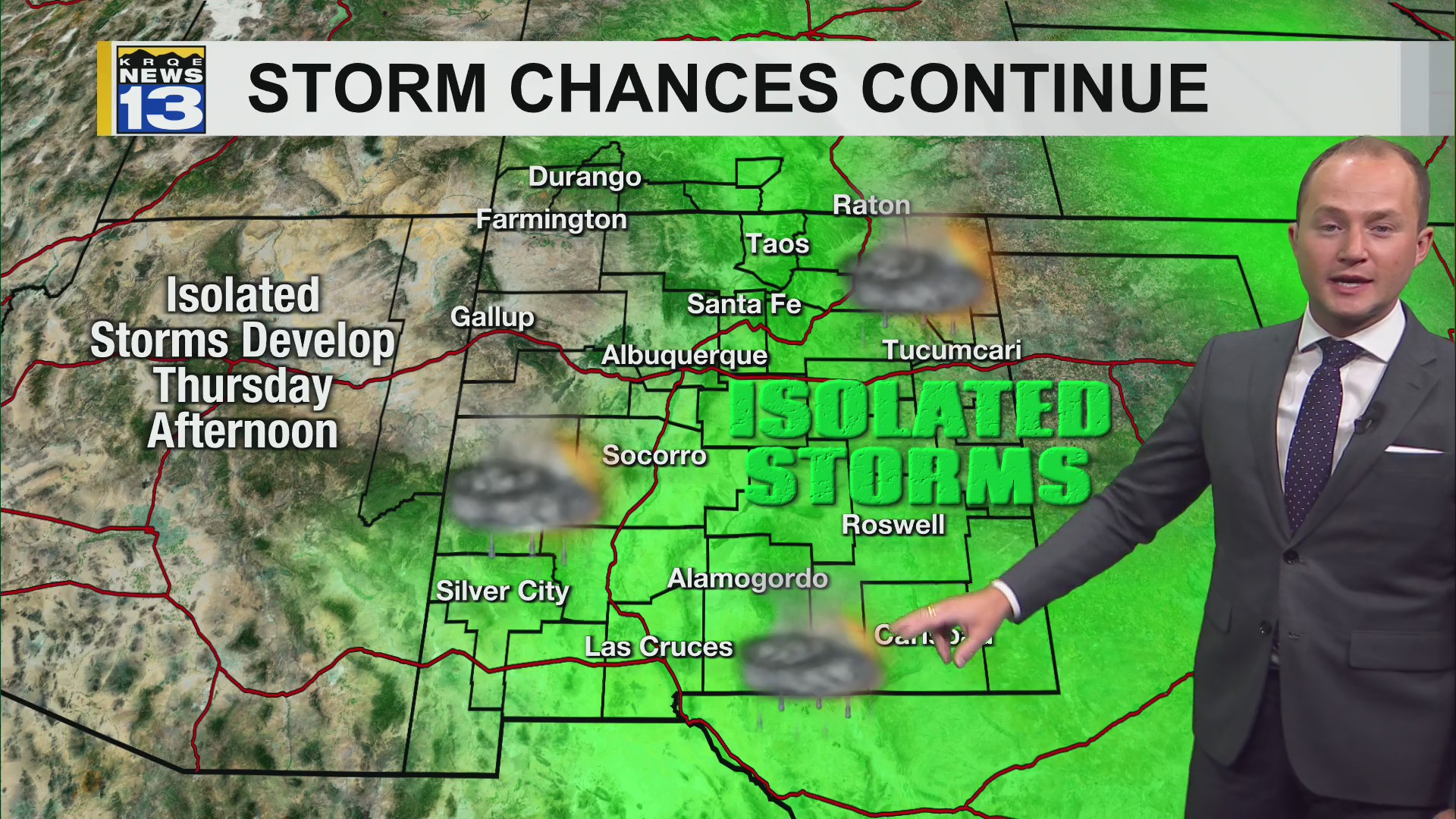 Isolated rain and thunderstorm chances continue through Saturday