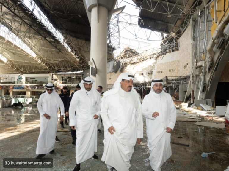Kuwaiti PM visits damaged airport terminal after attack