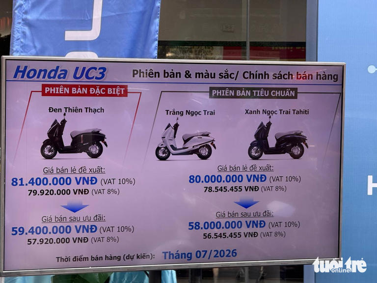 Xe máy điện Honda CUV e và UC3 mở bán ở Việt Nam: Giá từ 45 triệu, có ...