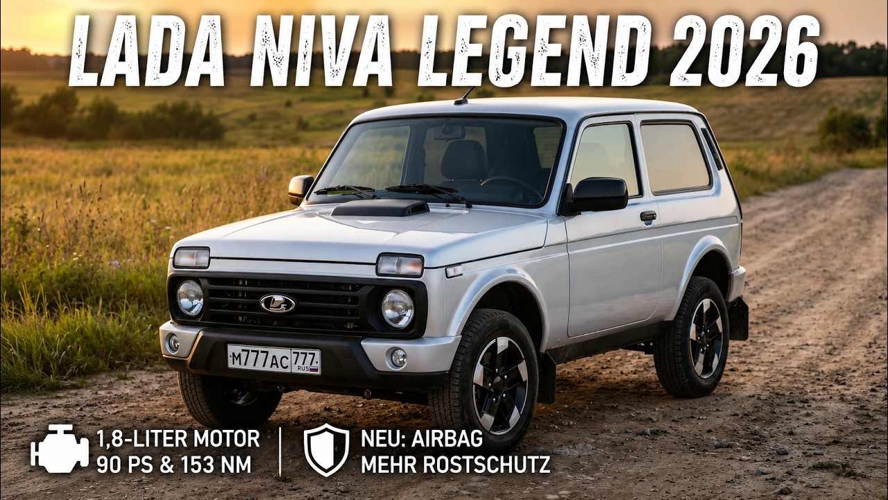 2026 Lada Niva Legend Facelift mit Airbag und 90 PS & 153 NM 1,8-Liter ...