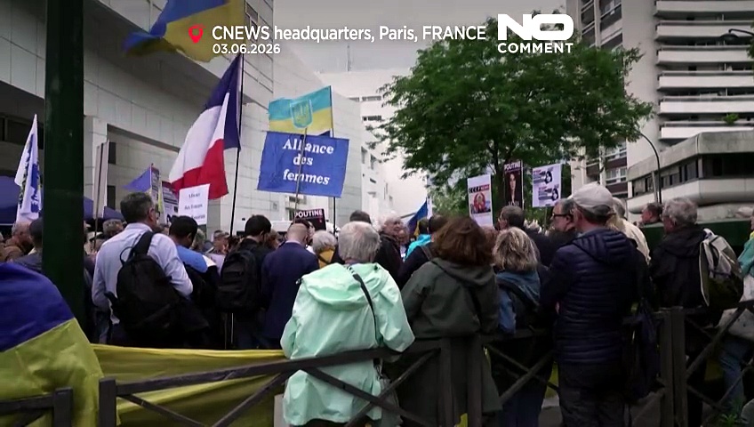 France: Protesters rally outside CNews TV over alleged Kremlin influence