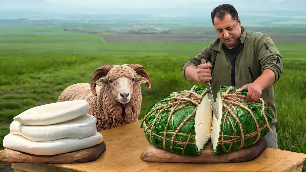 Fresh sheep's milk turned into homemade mountain cheese