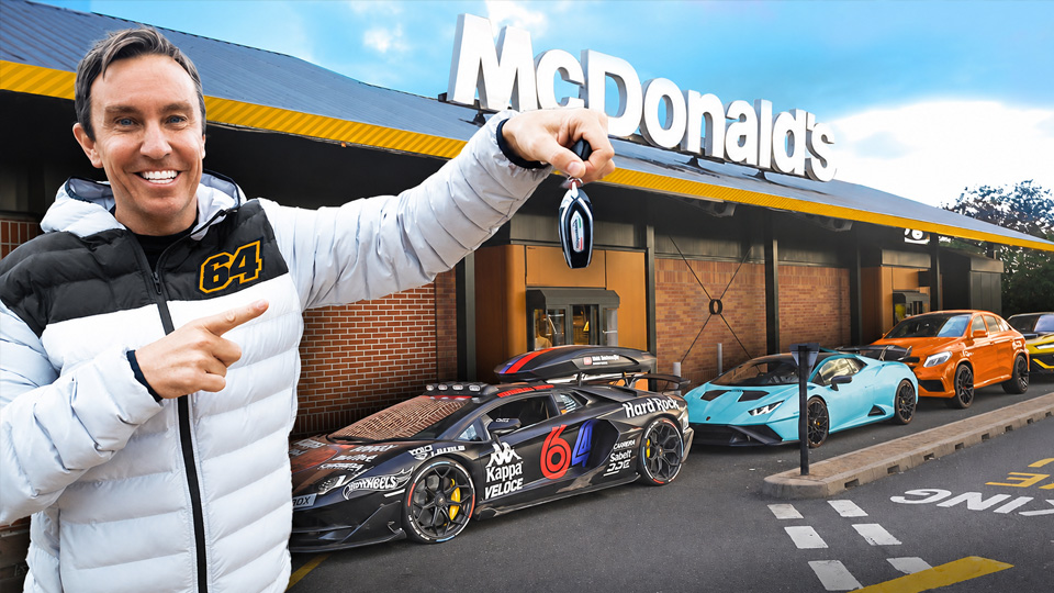 Taking my supercar collection to McDonald’s and giving away a car