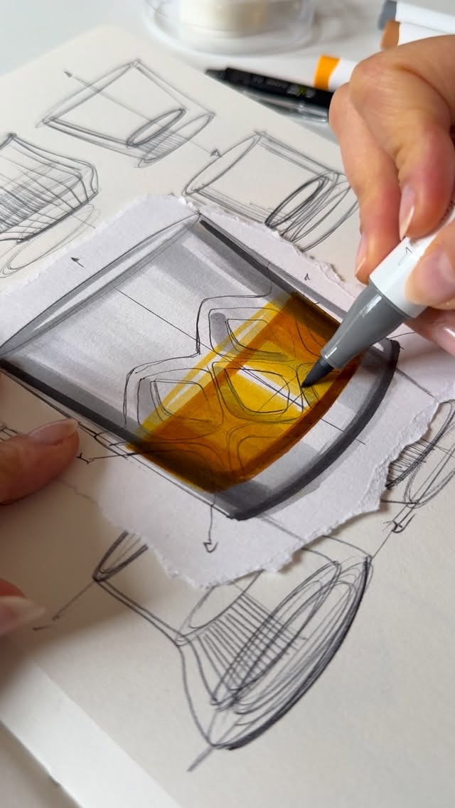 This drinking glass sketch takes design to another level