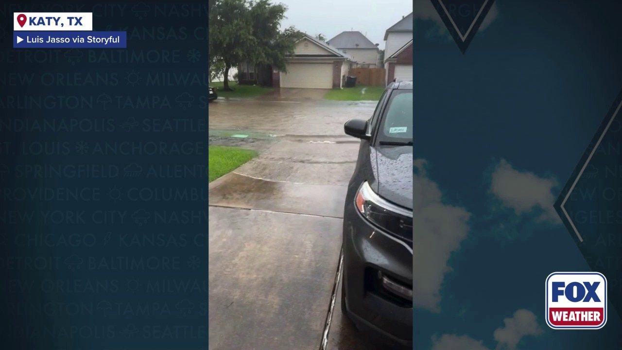 Watch: Cars create wakes in Katy, Texas, neighborhood as thunderstorms ...
