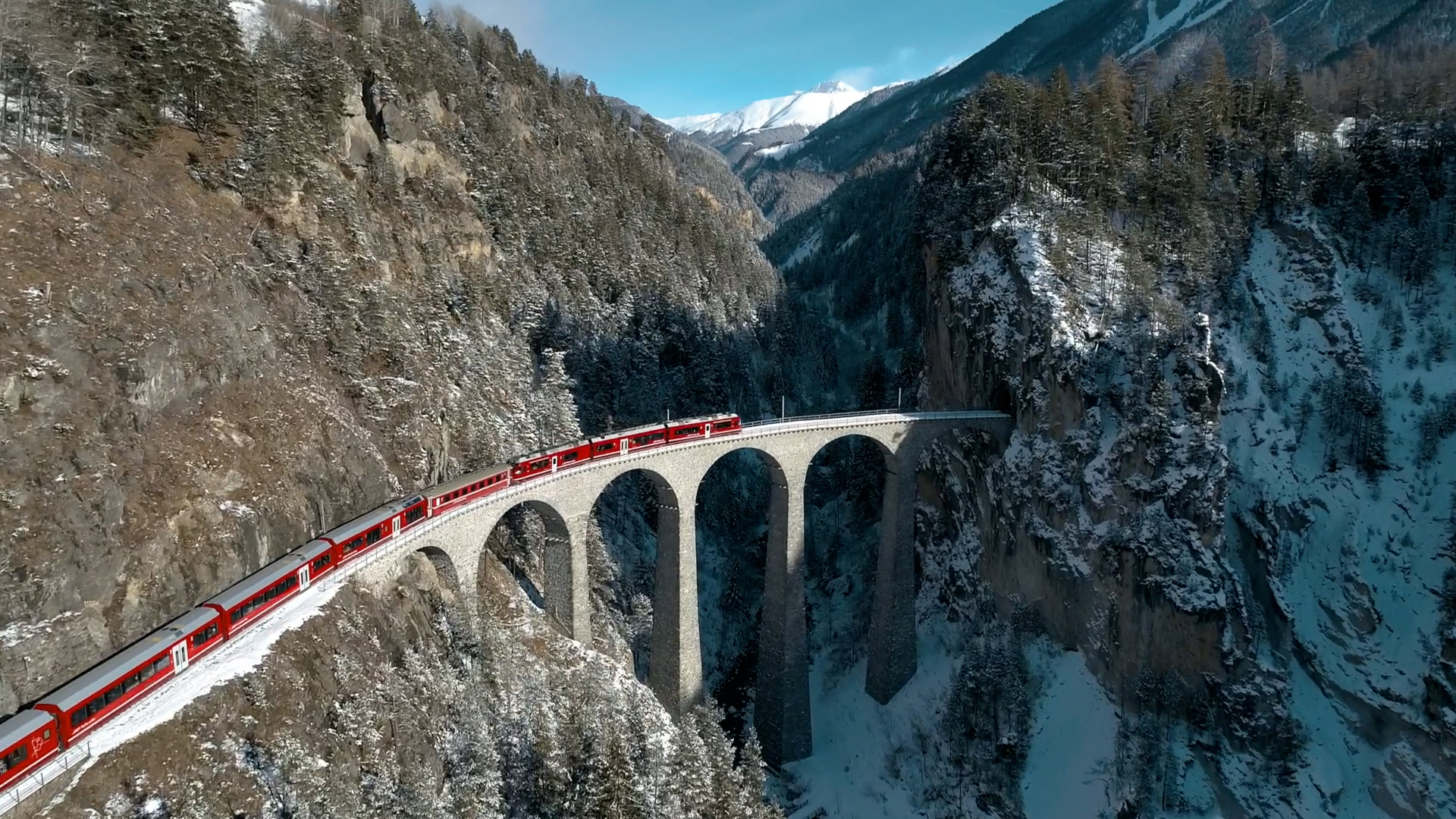Aerial views of trains