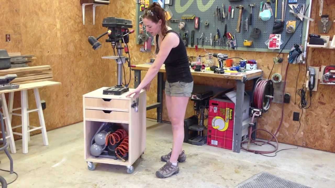 How to build a rolling drill press stand