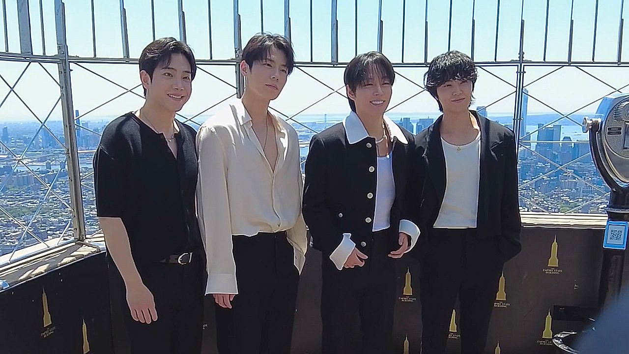 South Korean indie-rock band The Rose visits Empire State Building
