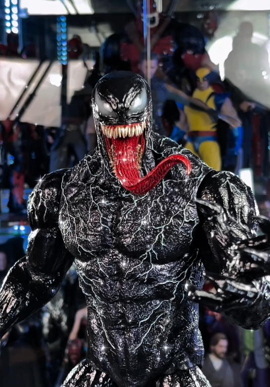 Venom figure ASMR cleaning