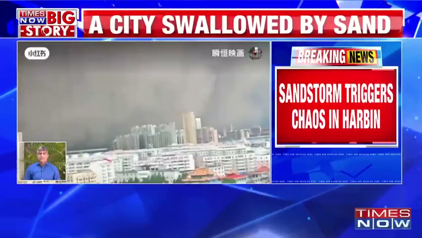 Breaking China's Harbin hit by massive sandstorm, Harbin plunged