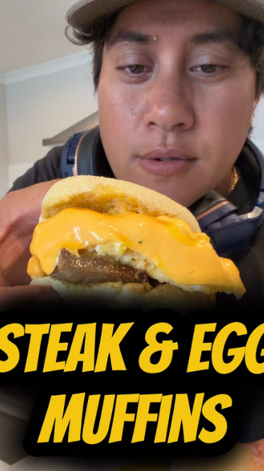 Easy steak and egg muffins breakfast recipe