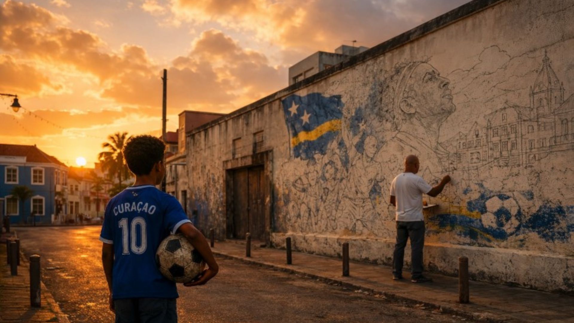 Curaçao, het kleinste WK-land, vereeuwigt 'The Blue Wave' op een muur ...