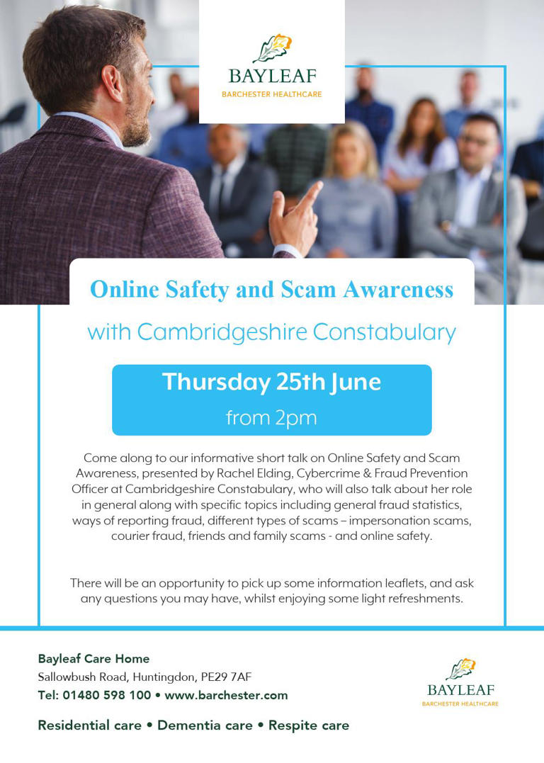 Local care home to host online safety event