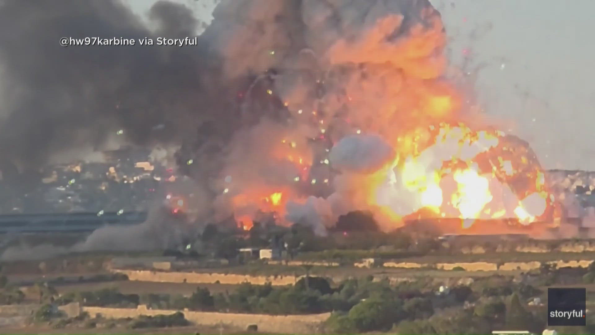 Massive explosion at fireworks factory in Malta