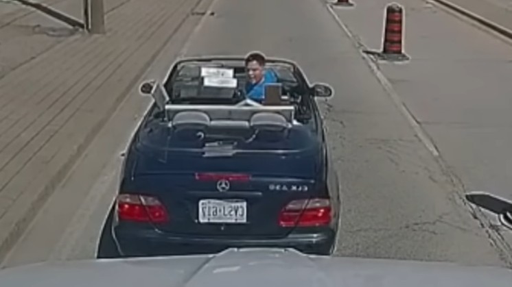 A chubby male Karen cut off a semi- “Get out of my way” - then stopped ...