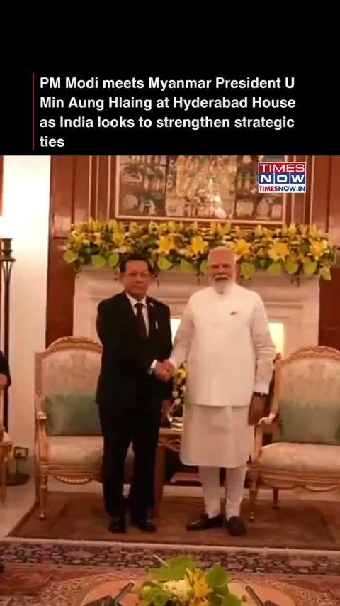 Prime Minister Narendra Modi met Myanmar President U Min Aung