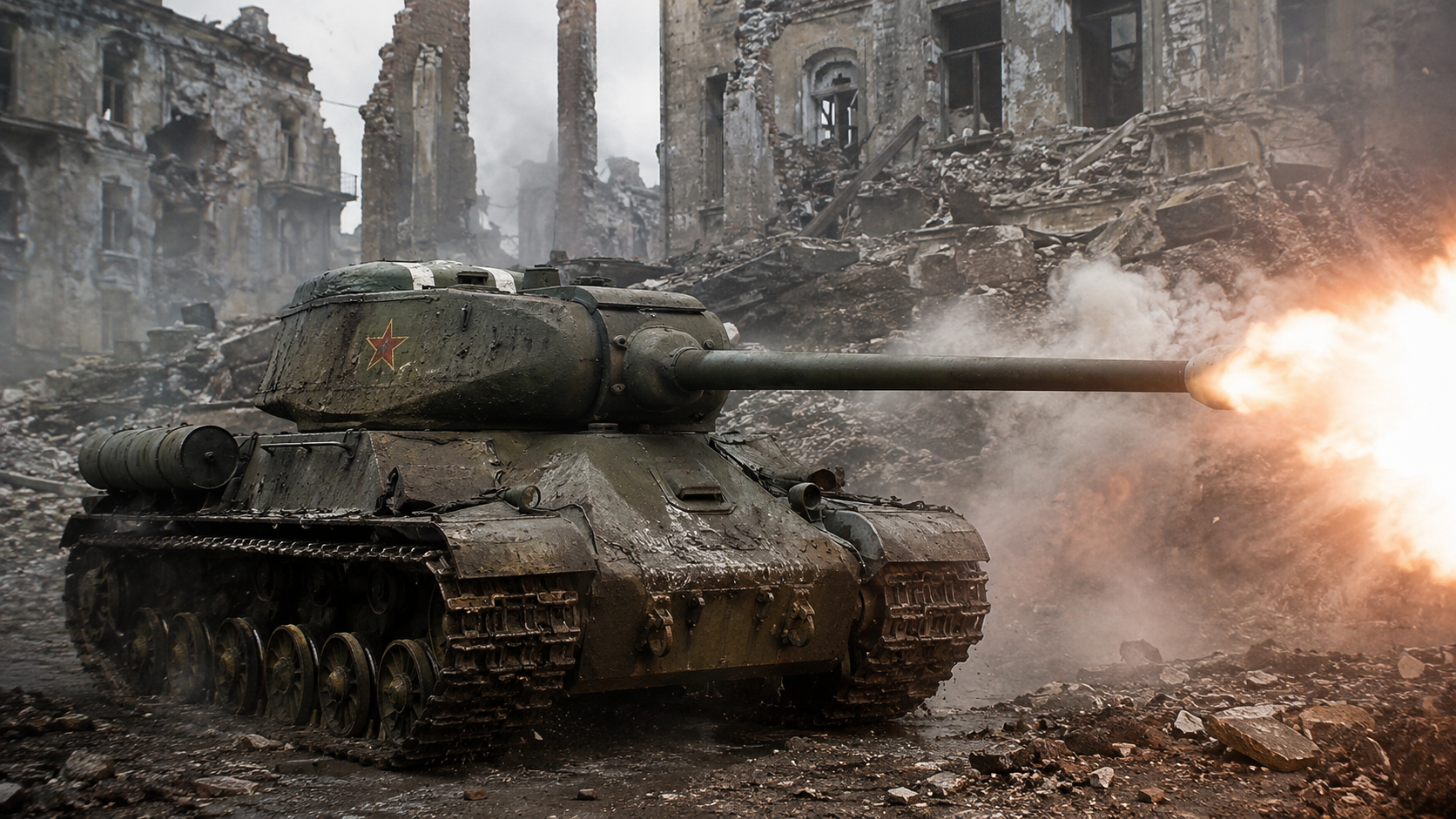 IS-2 broke German defenses in Berlin