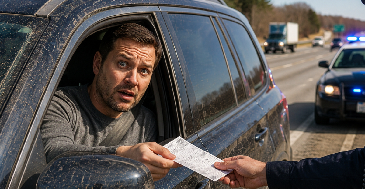 There was some dirt on my license plate and a cop pulled me over and ...