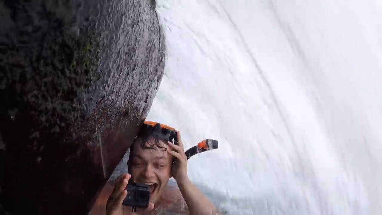 He went under the waterfall - “It’s like a jacuzzi” - then the lost ...