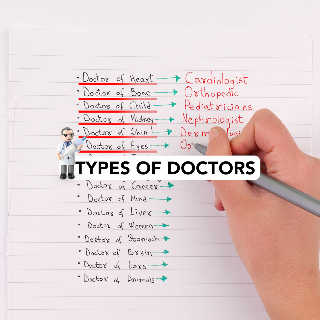 Types of doctors you should know! 🩺