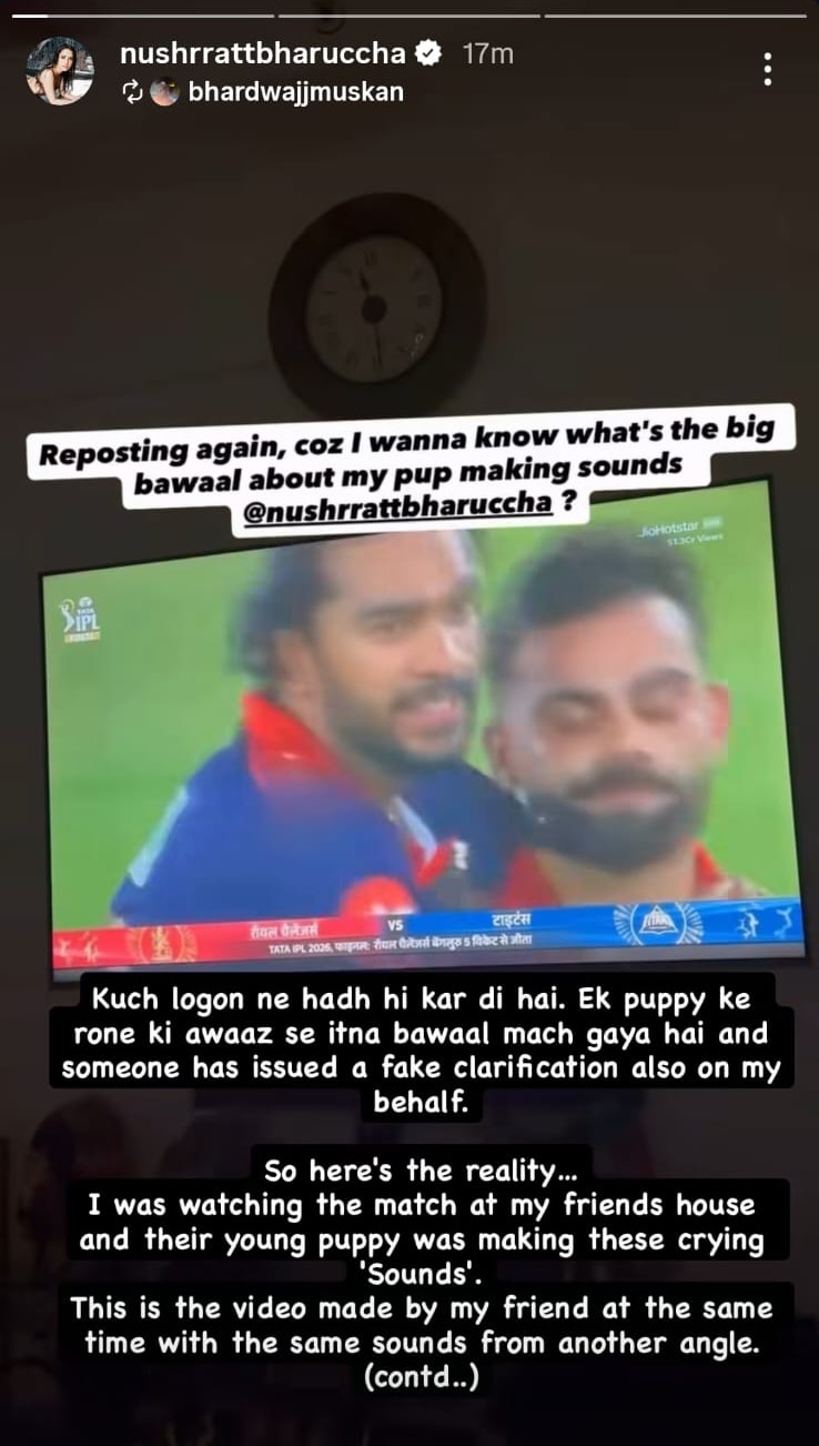 Nushrratt Bharuccha breaks silence after her RCB win video sparks ...