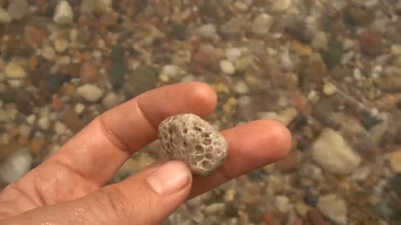 The shoreline was covered in stones - “I’m taking this one” - then the ...