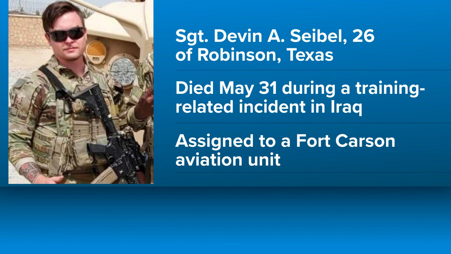 Central Texas soldier killed in training incident in Iraq