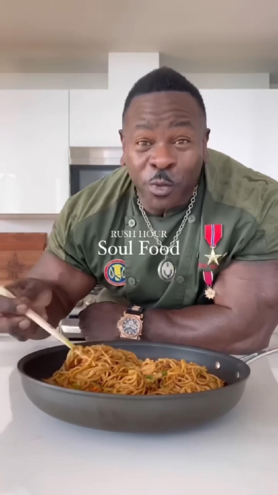 Chef Rush's soul food noodles are pure comfort!