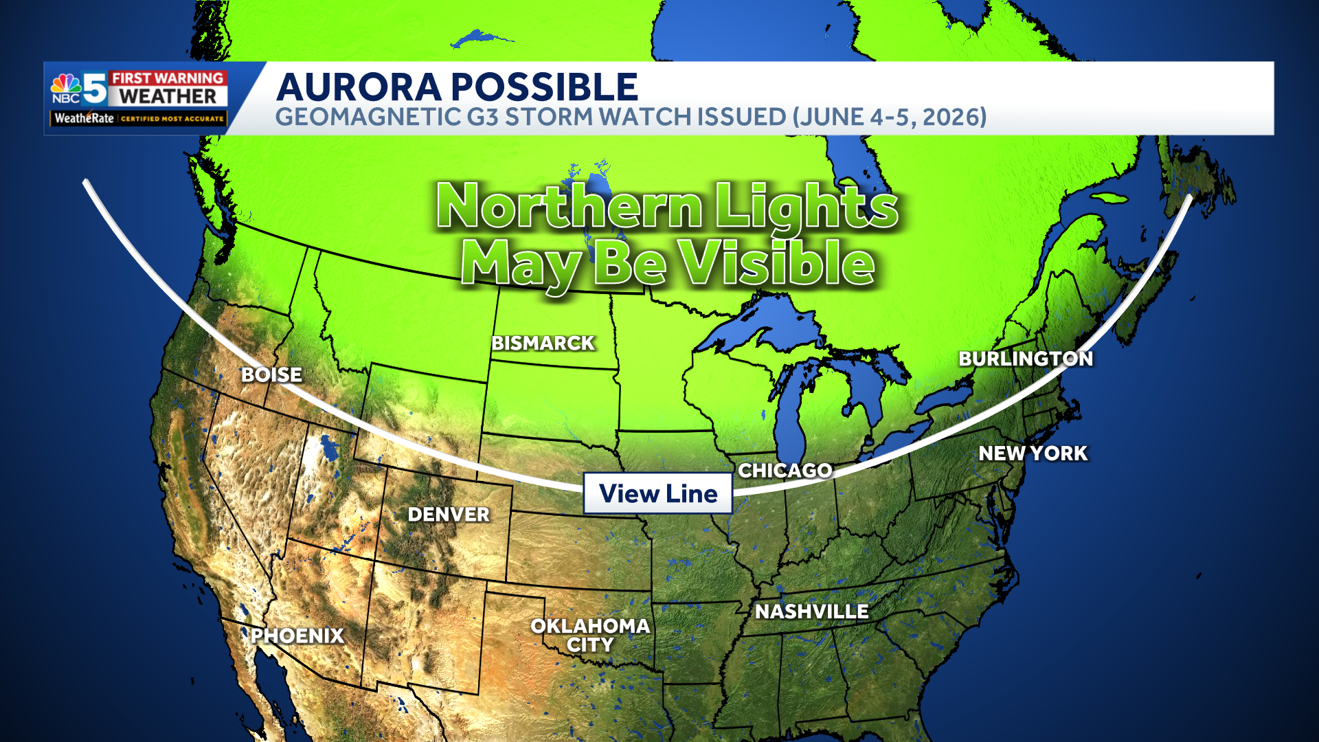 'Strong' geomagnetic storm may bring northern lights to Vermont, New ...