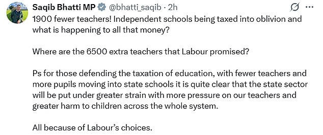 Teacher numbers plummet despite Labour's 'vindictive' private school ...