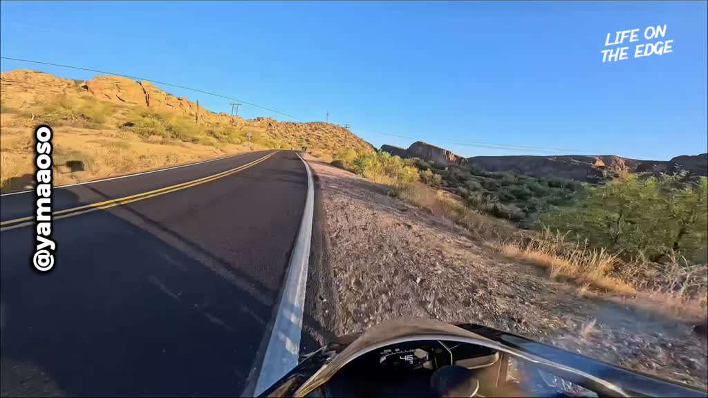 Rider loses control as motorcycle flies off canyon edge in Arizona