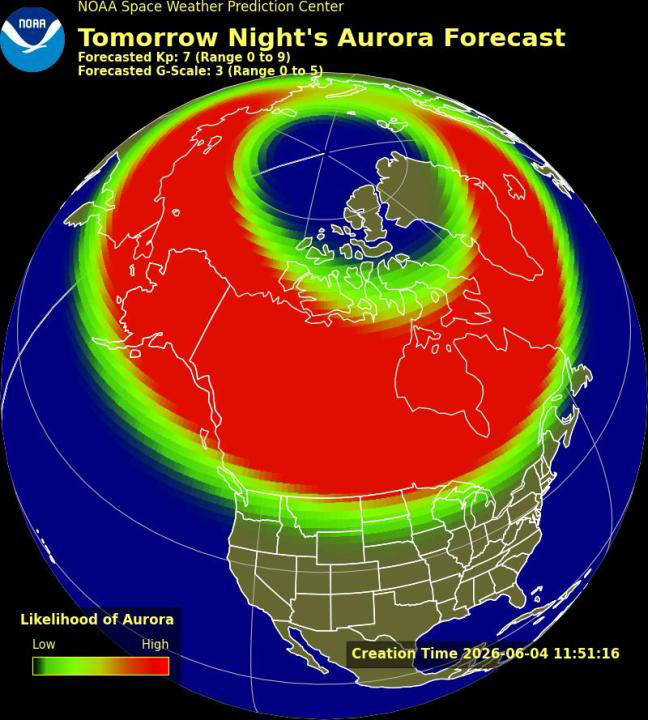 The northern lights may be visible in NY tonight