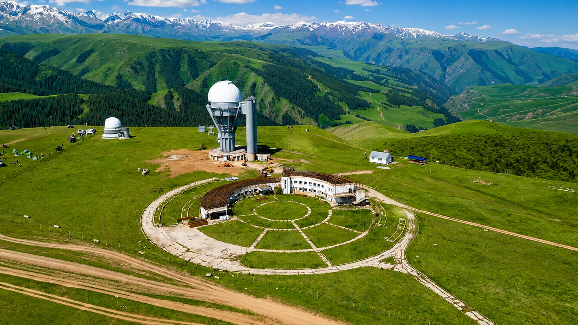 A telescope watching the sky from isolation